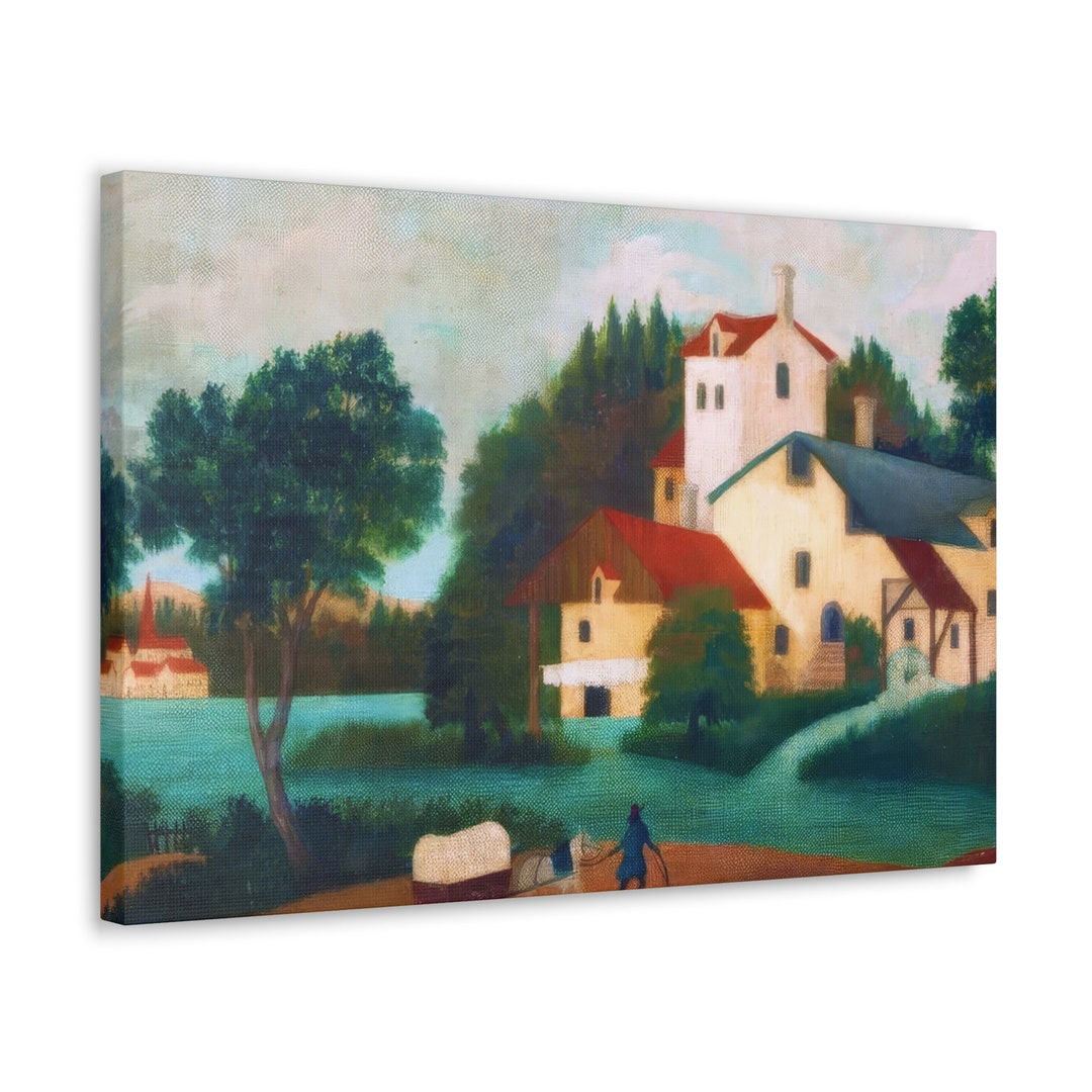 The Hitch in Front of the Mill by Henri Rousseau Framed 3-D Canvas ...