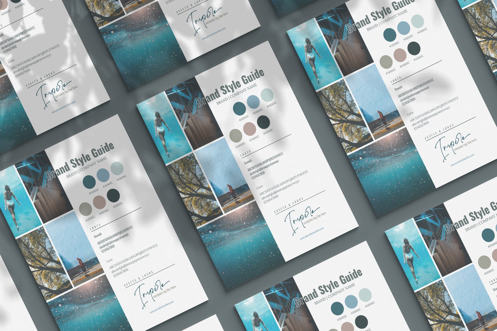 Blue Canva Branding Kit Template With Mood Images, Color Palette, Fonts ...