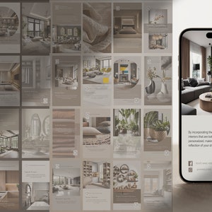 Interior Design Social Media Canva Templates Bundle With Tips and ...