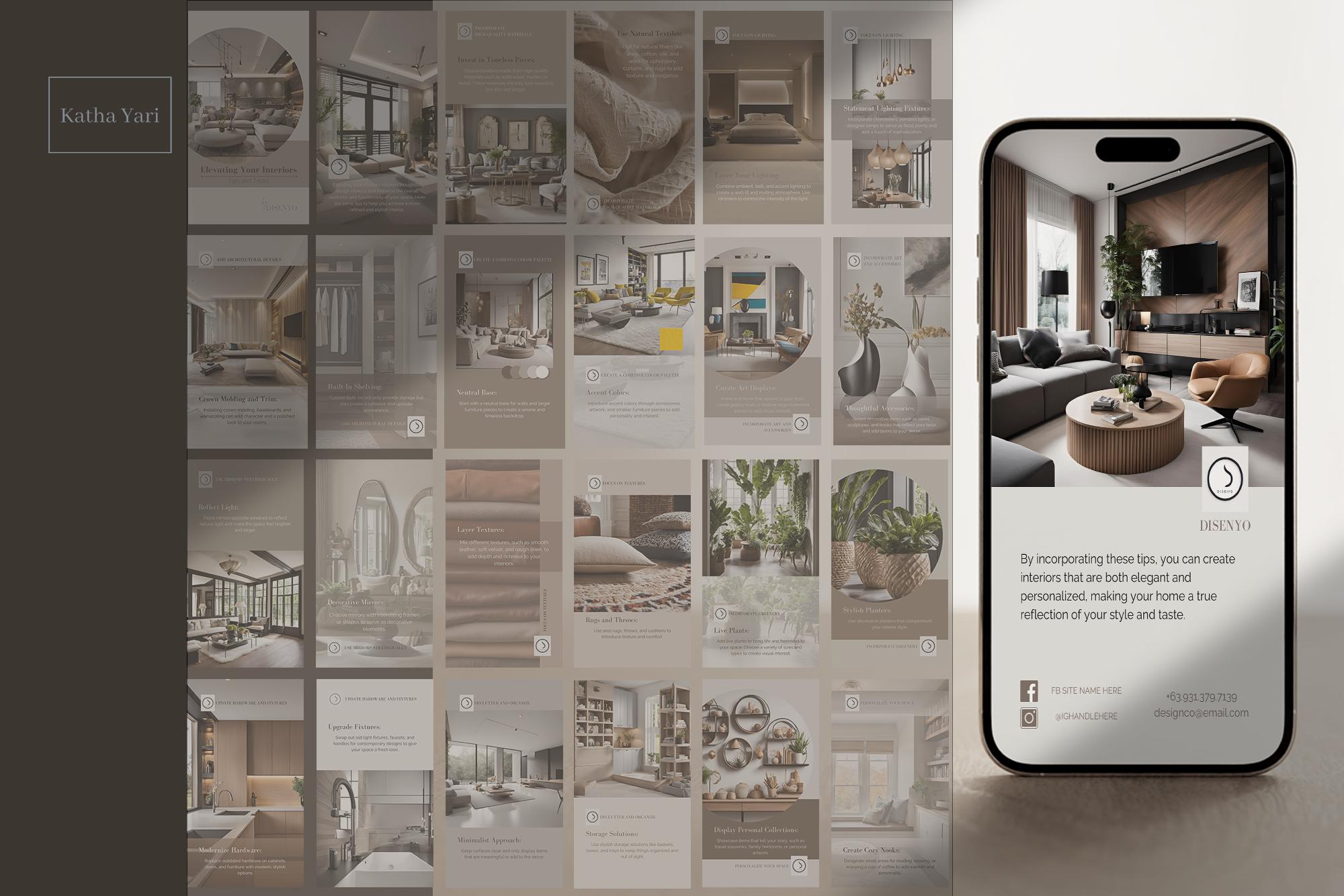 Canva Interior Design Templates for Presentations, Company Profiles ...