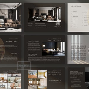 Editable Interior Design Canva Template for Corporate and Creative Projects HAUS - Etsy