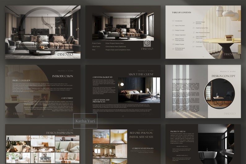 Editable Interior Design Canva Template for Corporate and Creative ...