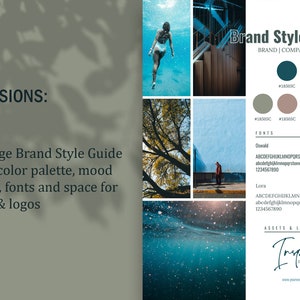 Blue Canva Branding Kit Template With Mood Images, Color Palette, Fonts ...