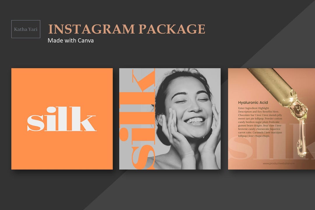 Silk Instagram Post Templates: Skincare Brand Promotion (canva) - Etsy