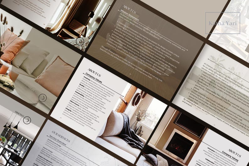 Interior Design Company Profile Canva Presentation Template Services ...