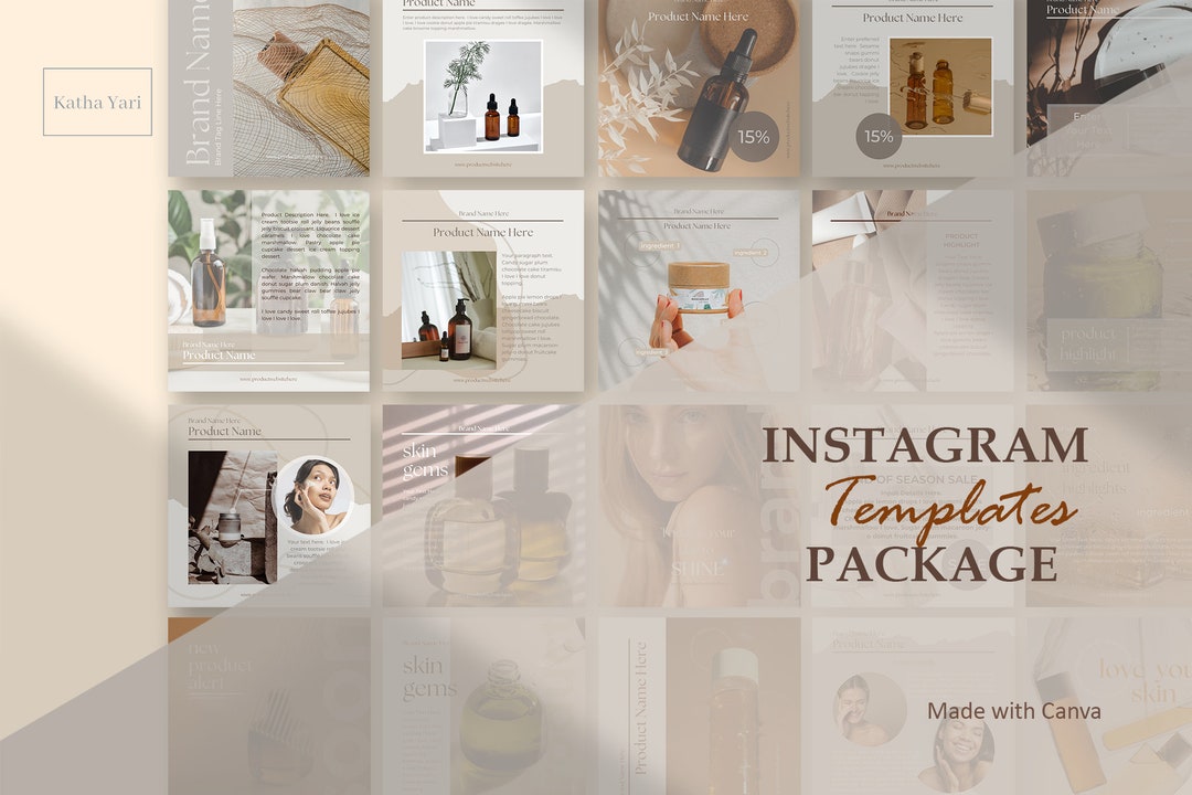 Stylish Skin Care Canva Templates for Instagram Brand Promotion_skin - Etsy