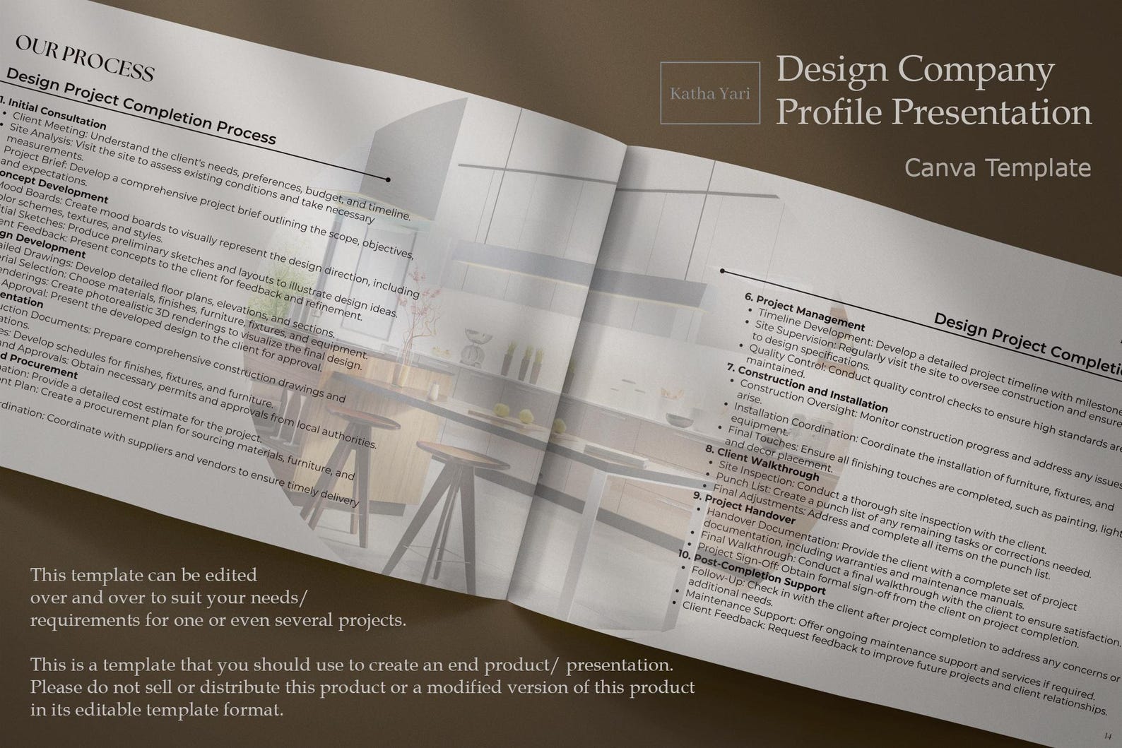 Interior Design Company Profile Canva Presentation Template Services ...