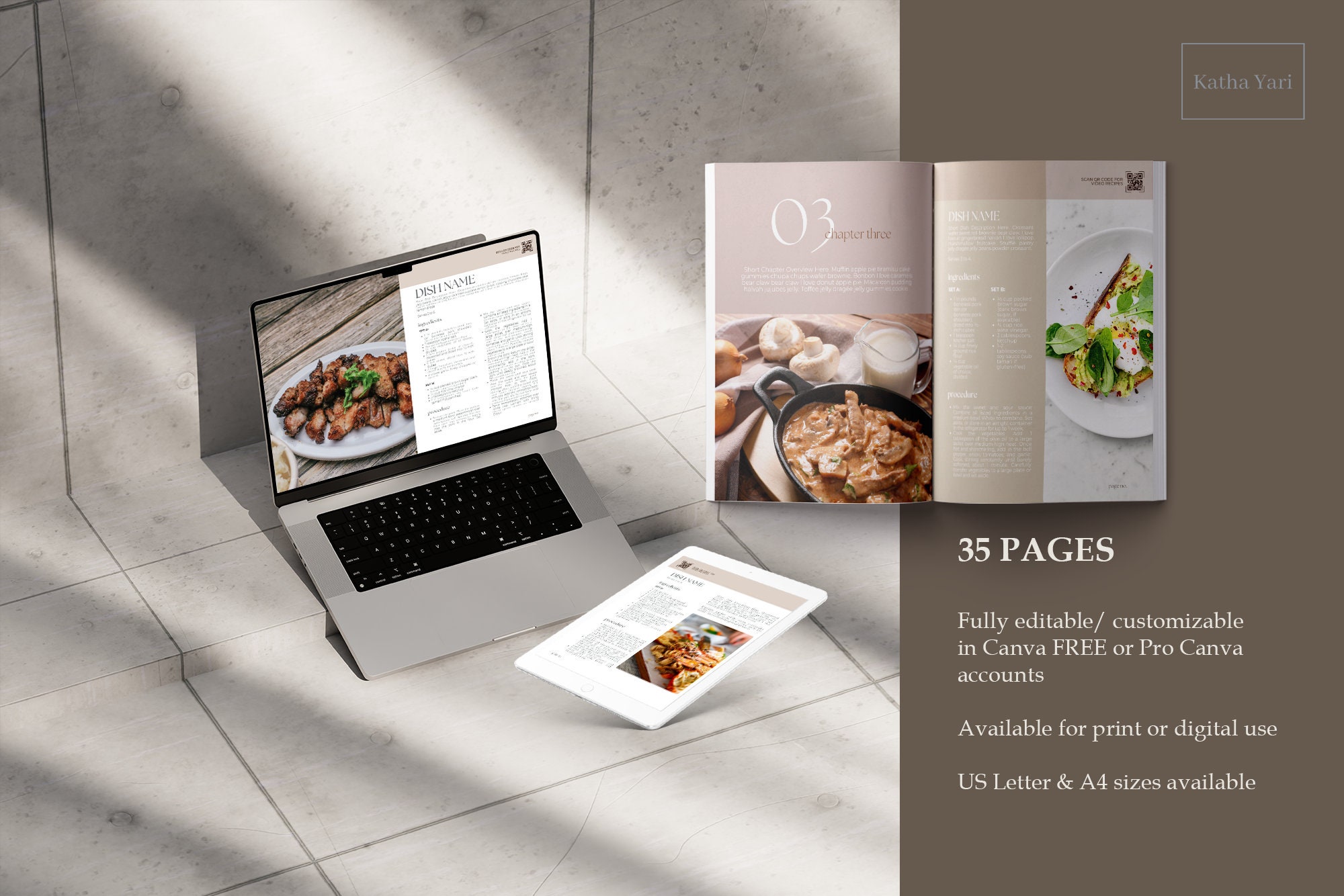 YUM Canva Ebook Cookbook Template With Covers, Recipes, Ads, and ...
