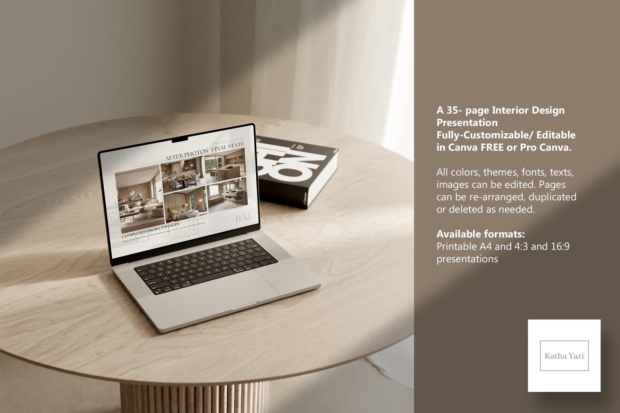 Creative Interior Design Canva Template for Projects With Mood Boards ...