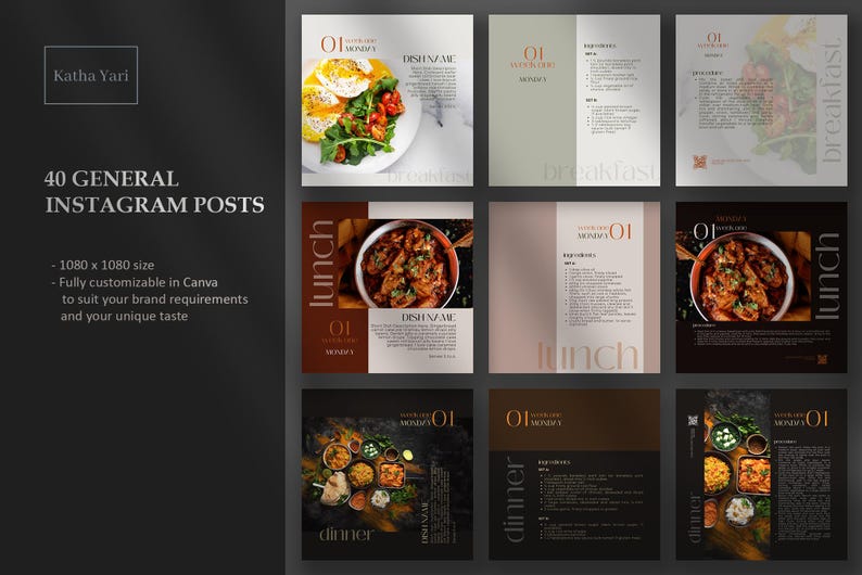 BELI Cookbook Template for Social Media, Instagram Carousels, Reels ...
