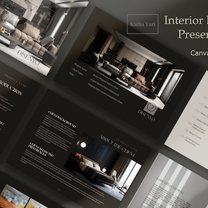 Editable Interior Design Canva Template for Corporate and Creative ...