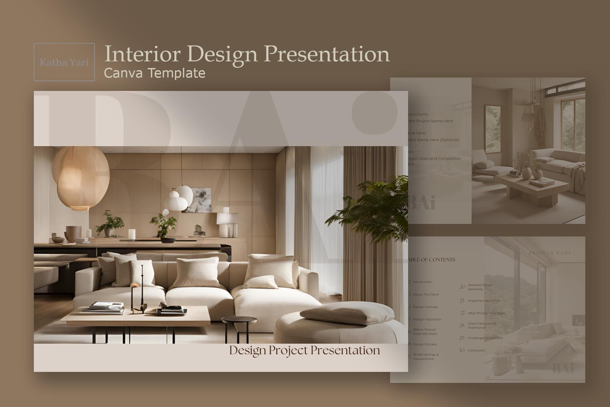 Creative Interior Design Canva Template for Projects With Mood Boards ...