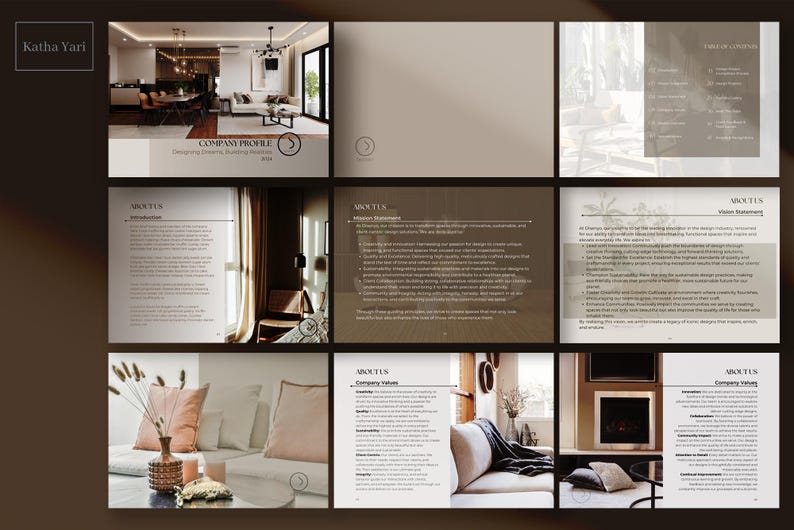 Interior Design Company Profile Canva Presentation Template Services ...