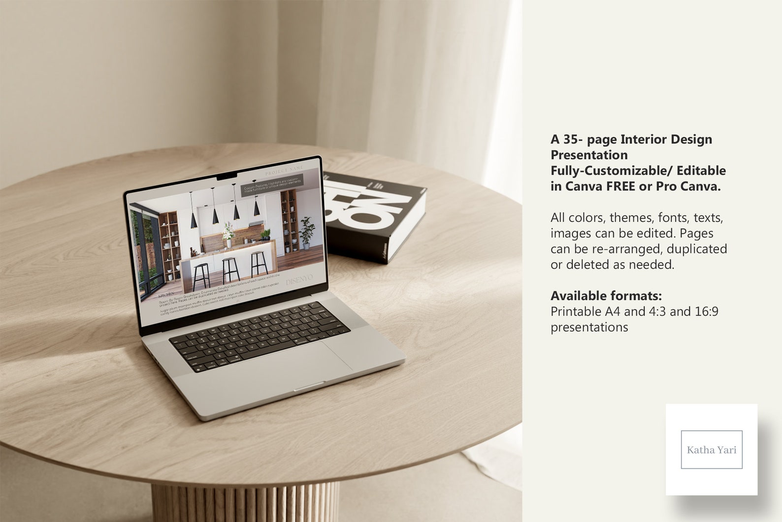 Editable Interior Design Canva Template for Corporate and Creative ...