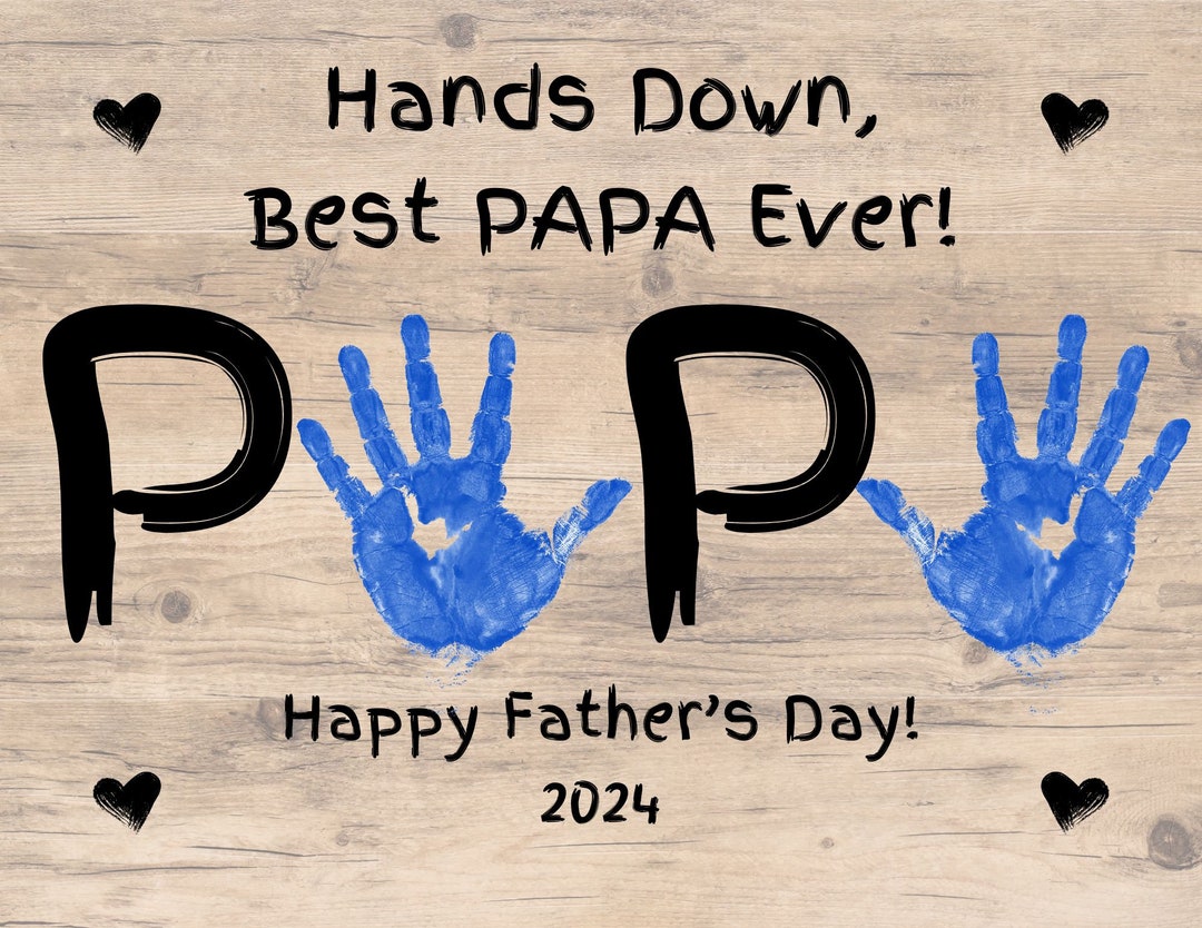 Father's Day Handprint Printable, Instant Download, DIY Craft, Gift for ...