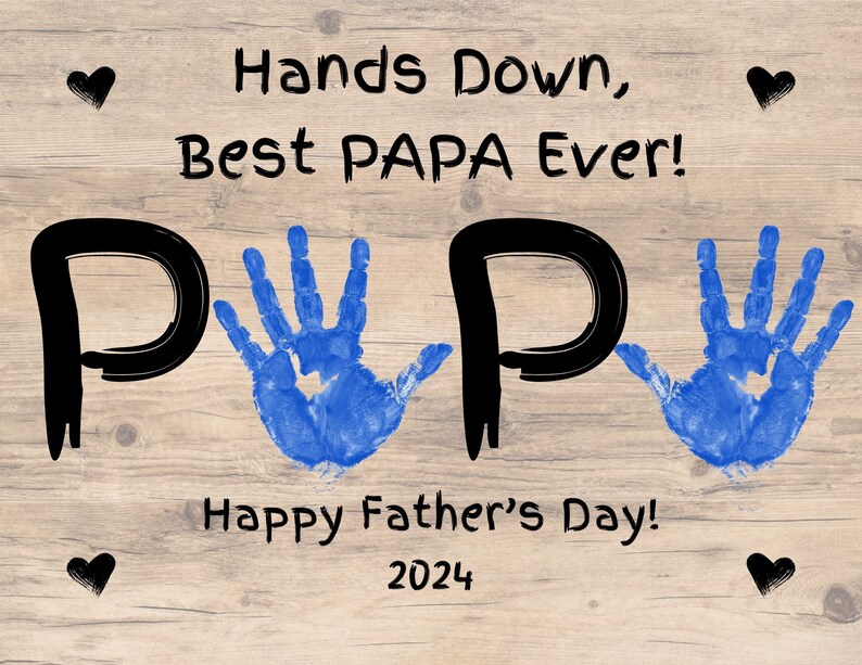 Father's Day Handprint Printable, Instant Download, DIY Craft, Gift for ...