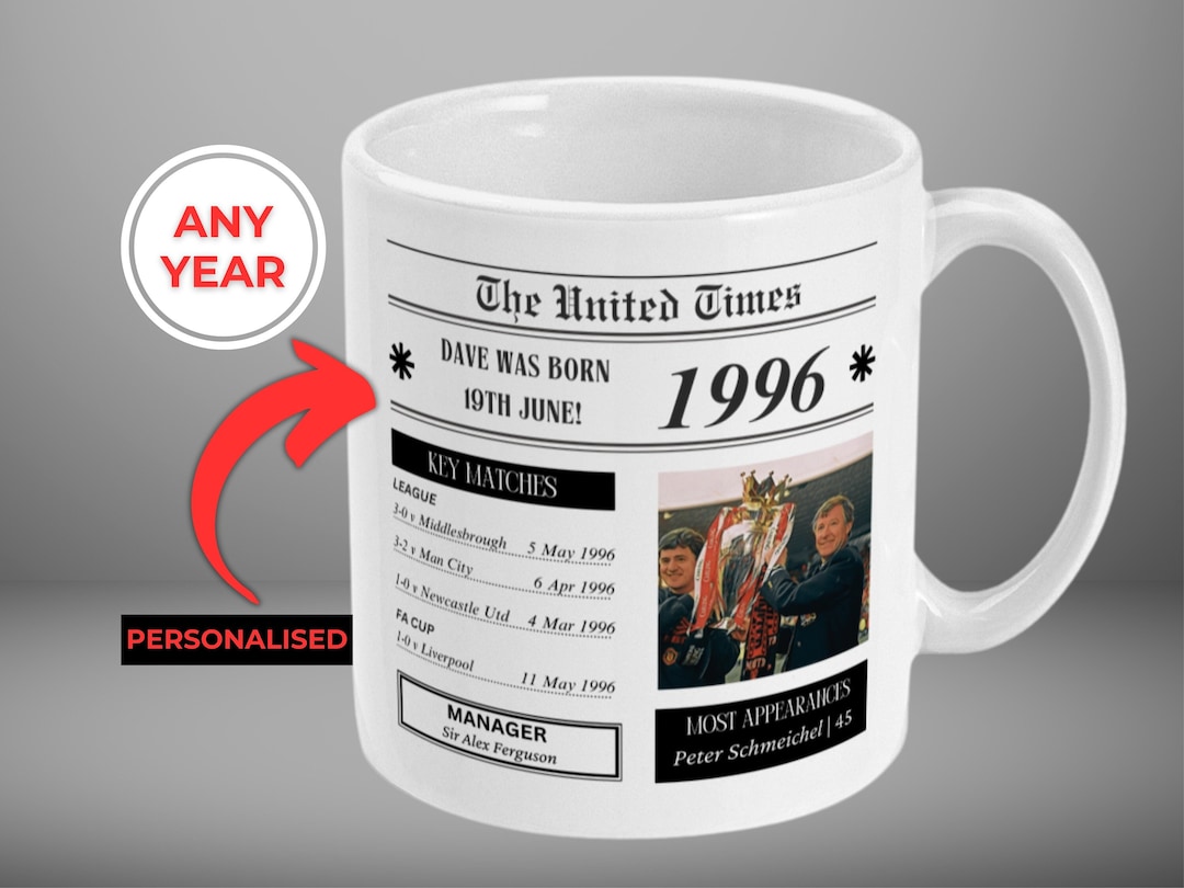 Personalised Manchester United Mug | Any Year | Manchester United Gifts ...
