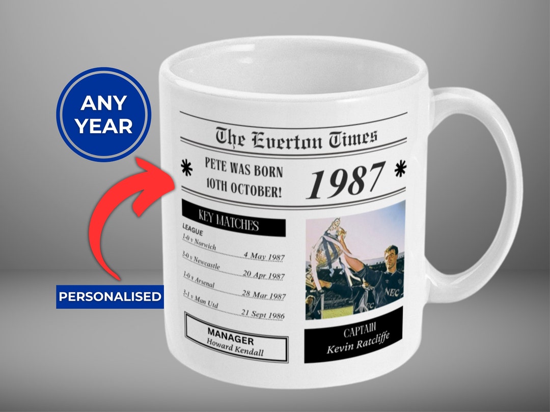 Personalised Everton Mug | Any Year | Birthday Gift | Everton Gifts ...