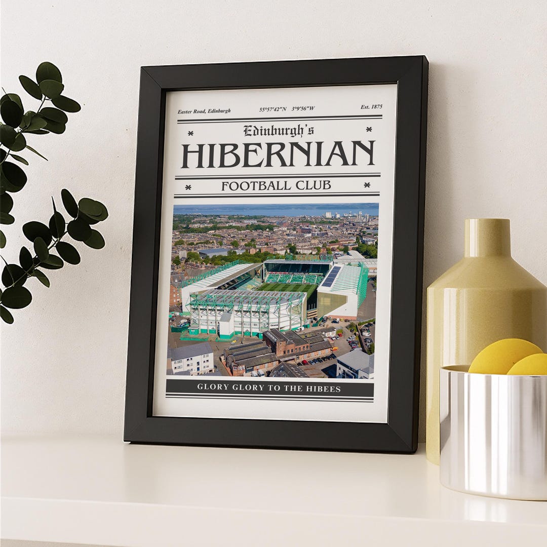 Hibernian Stadium Print | Easter Road | Birthday Gift | Hibernian Gifts ...
