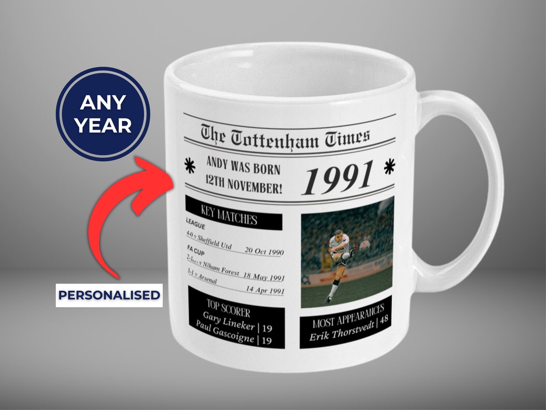 Personalised Tottenham Mug | Any Year | Tottenham Gifts | Tottenham ...