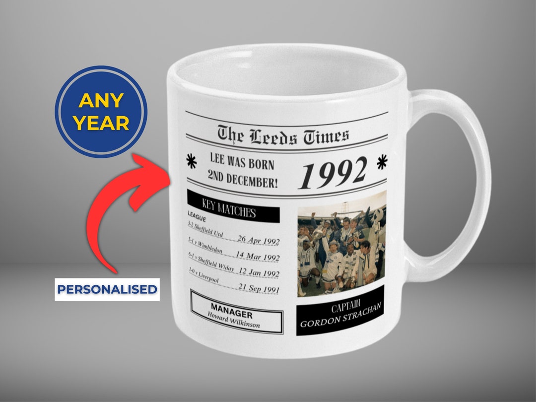 Personalised Leeds United Mug | Any Year | Leeds United Birthday Gift ...