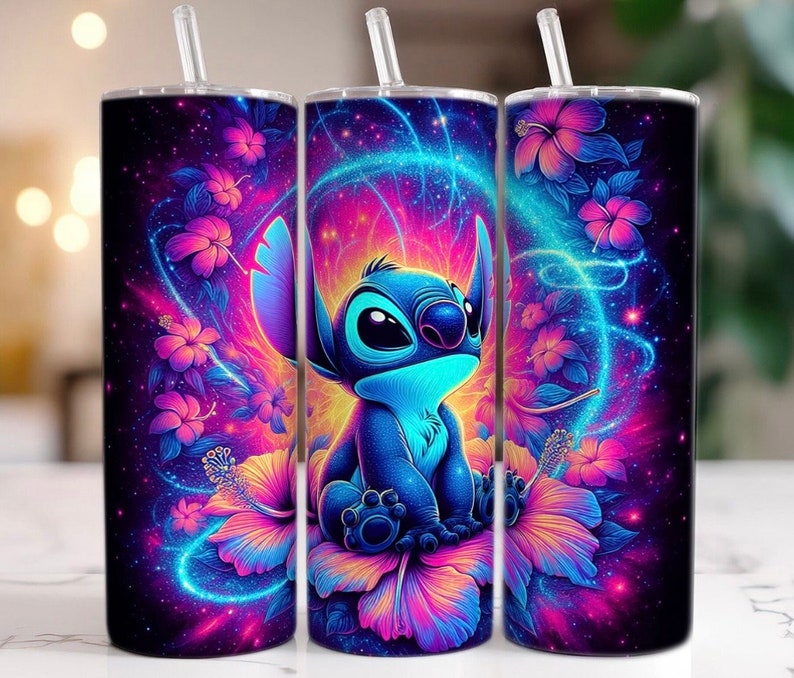 20oz Skinny Tumbler, Neon Stitch, Stitch, Sublimation - Etsy
