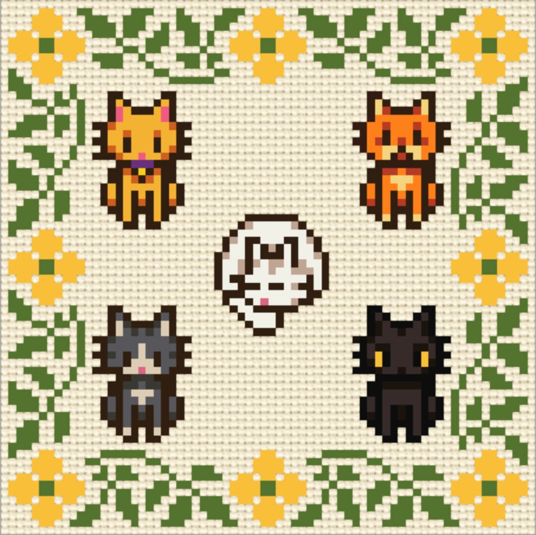 Stardew Valley Cats Cross Stitch Pattern - Etsy