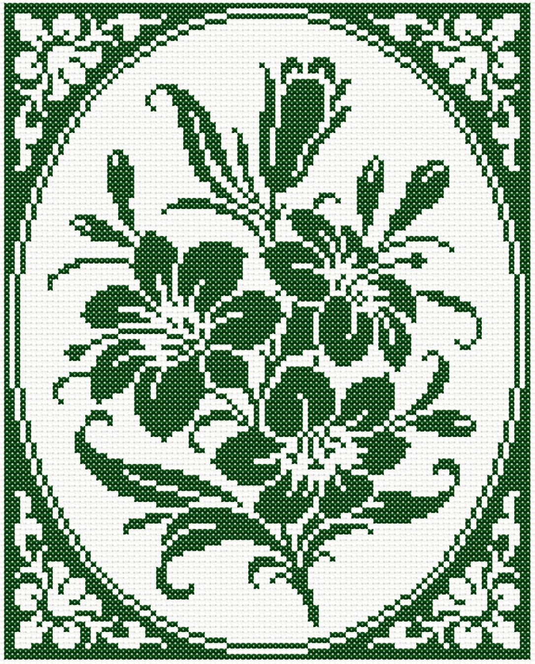 Vintage Cross Stitch Flower Pattern - Etsy