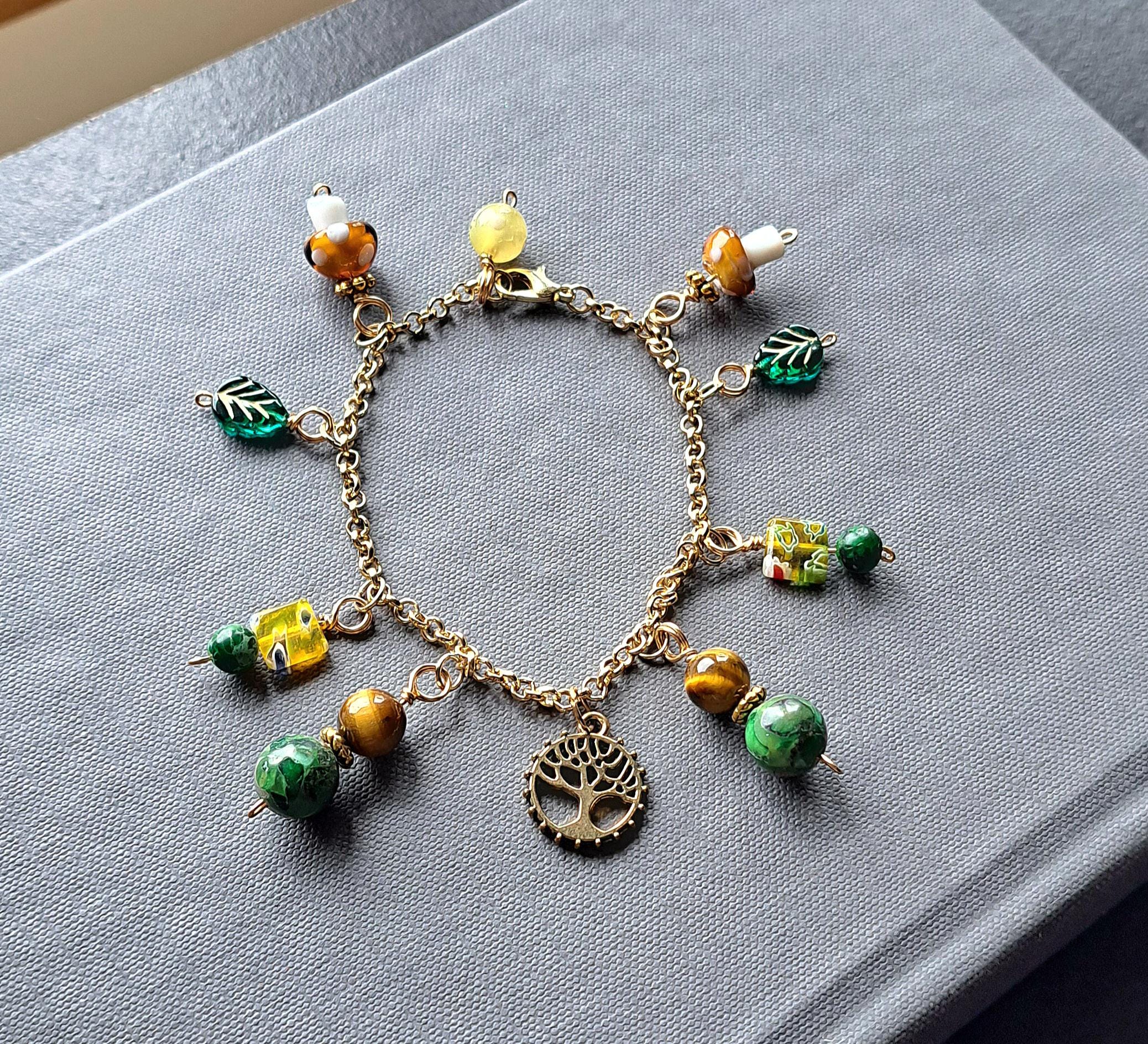 Enchanted Forest Charm Bracelet - Etsy