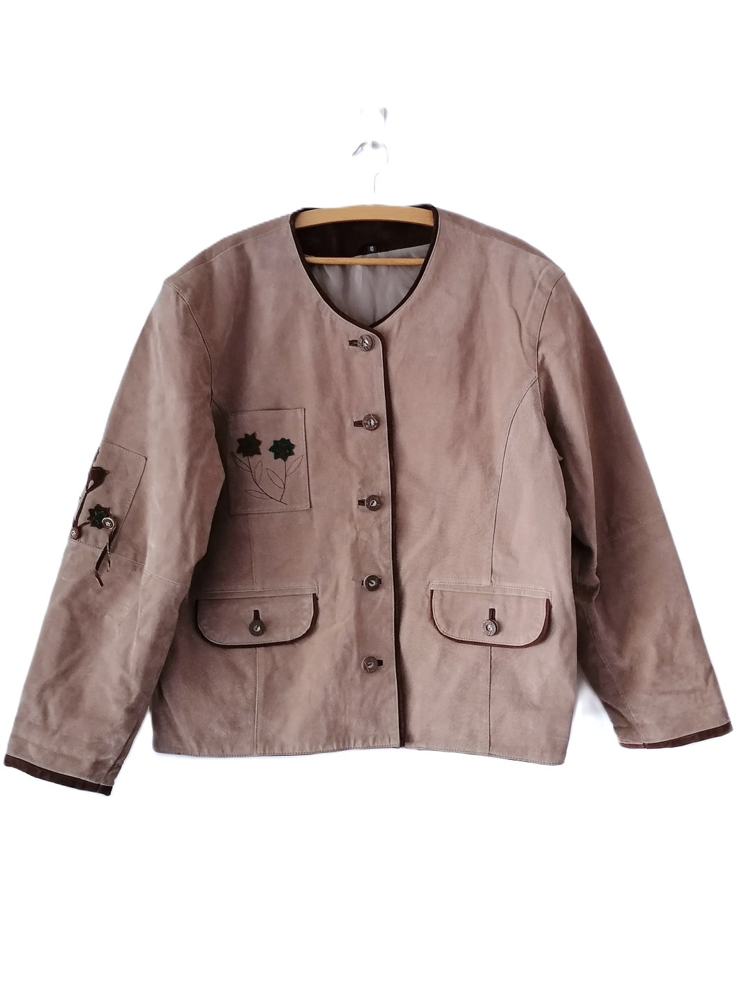 Trachten Suede Jacket Austrian Leather Jacket Traditional Tyrol Cropped ...