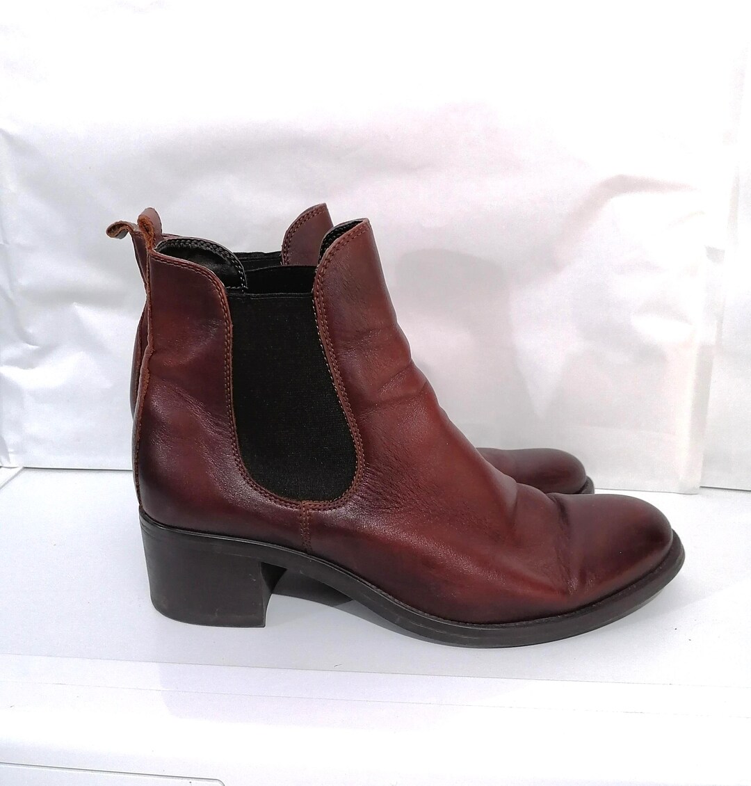 Vintage Brown Chelsea Leather Ankle Boots Size 40 EU/UK 6.5 /US 9 ...