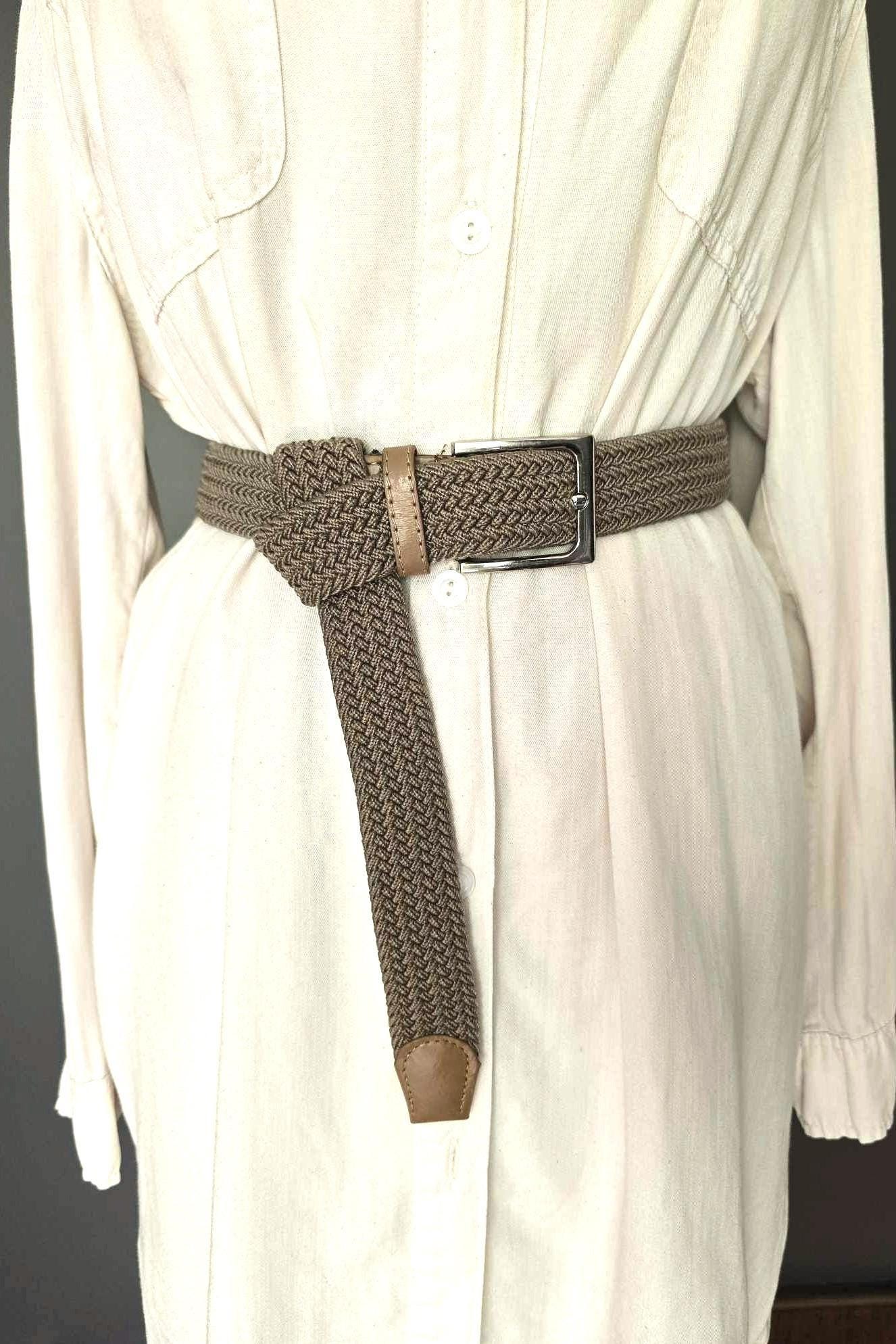 Vintage Braided Boho Belt, 80s Style Dress Belt, Woven Belt With ...