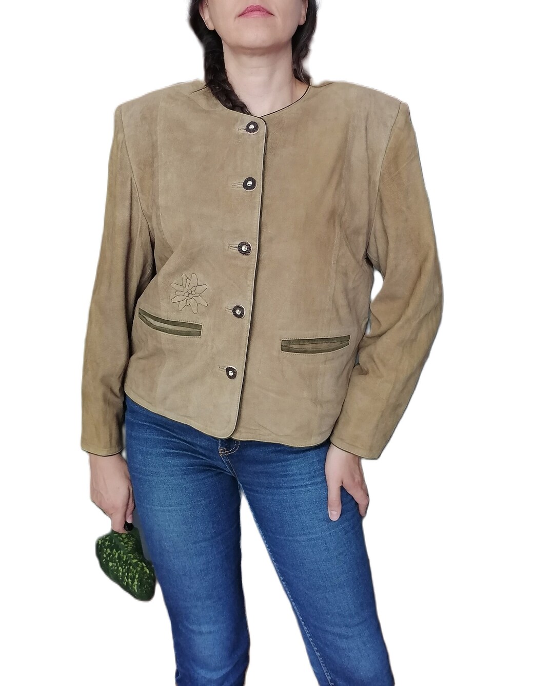 Trachten Suede Jacket Austrian Leather Jacket Traditional Tyrol Cropped ...
