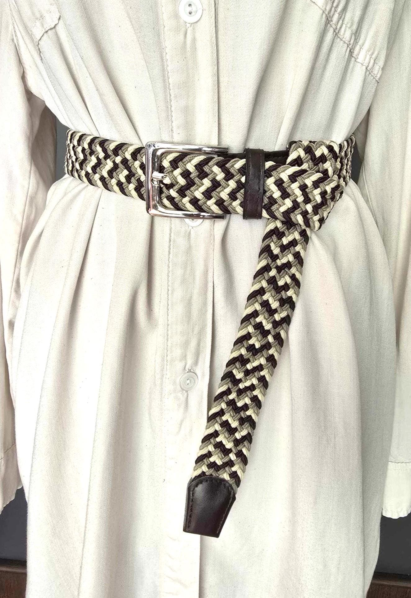 Vintage Braided Boho Belt, 80s Style Dress Belt, Woven Belt With ...