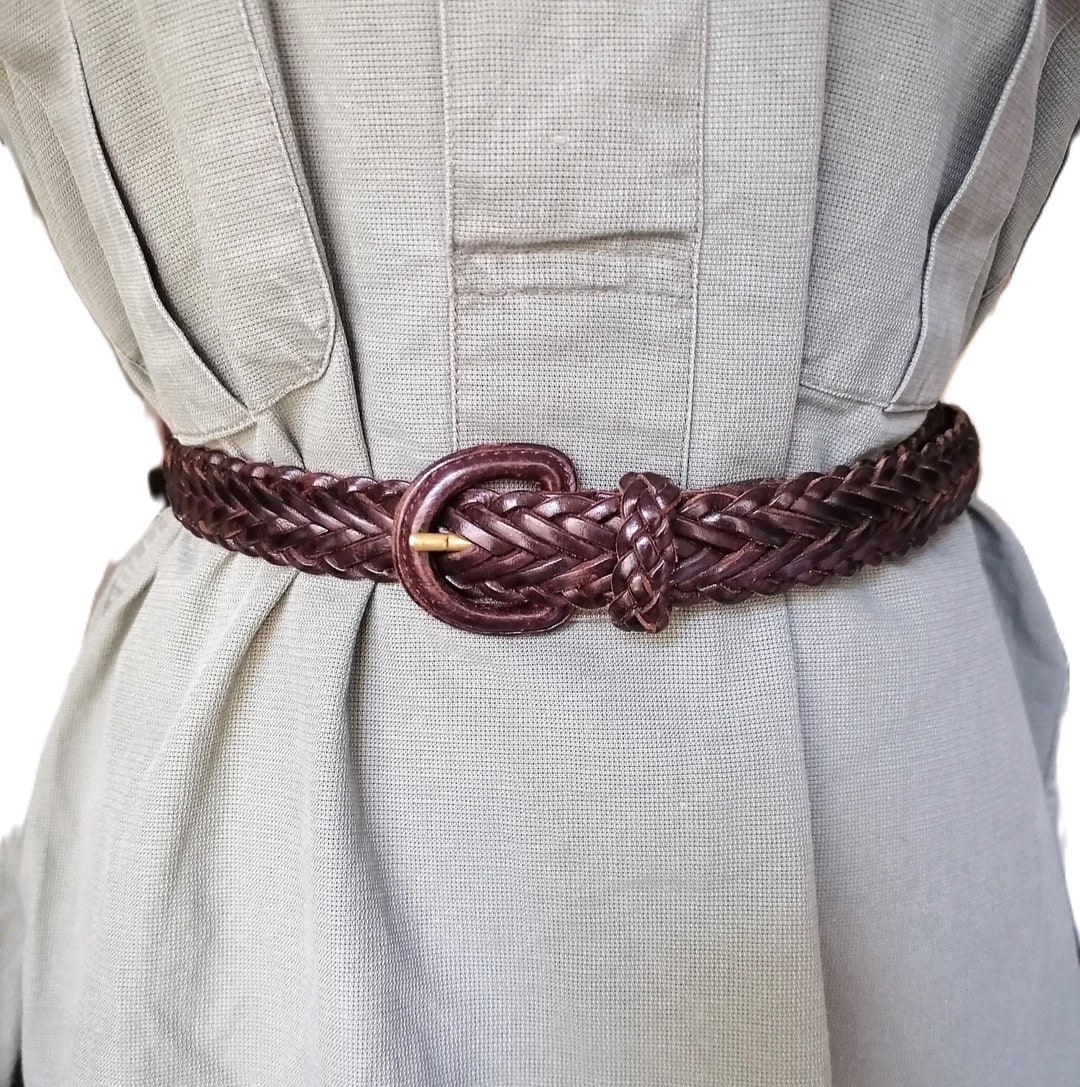 Vintage Braiden Leather Belt, Genuine Leather Waist Belt ,brown Leather ...
