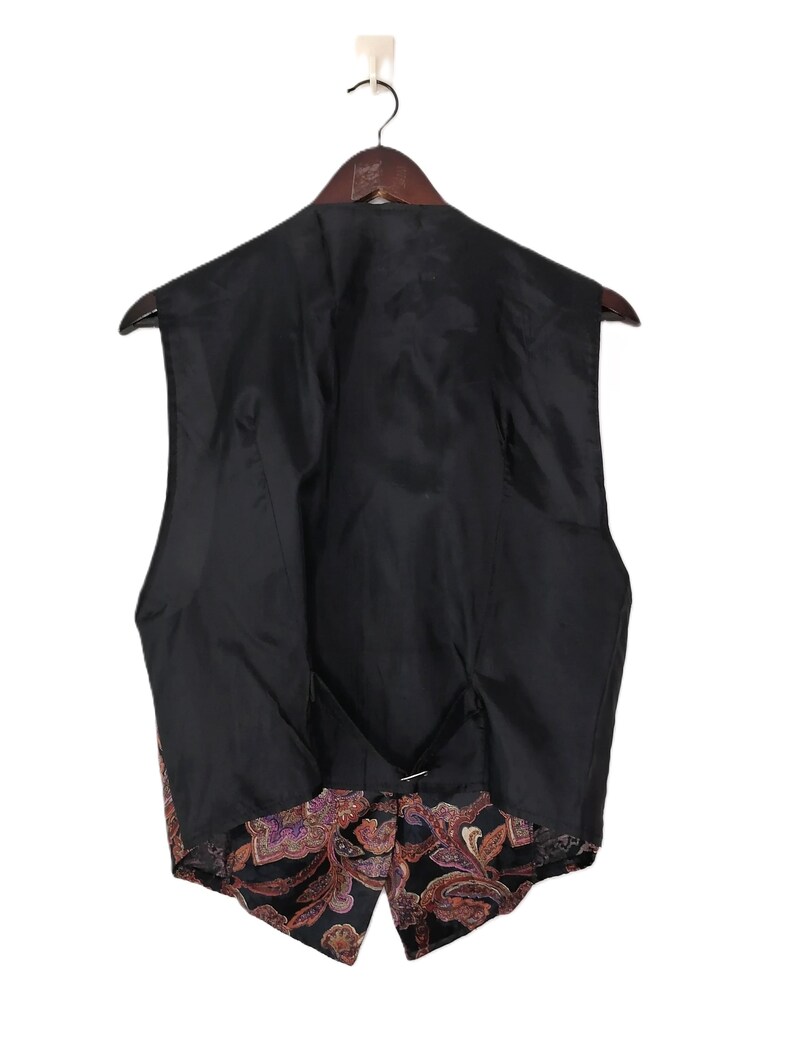 80s Black Elegant Vest, Texture Paisley /floral Woman's Vest Formal ...