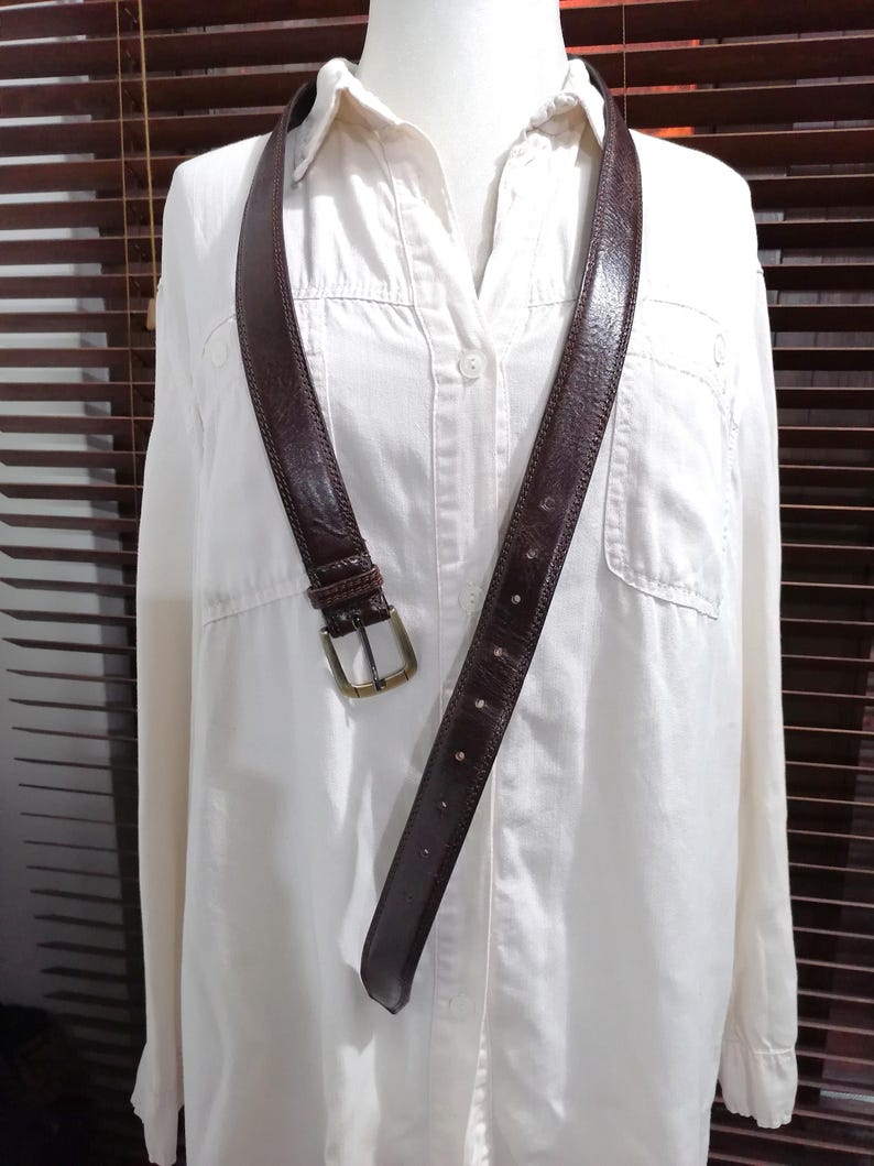 Vintage Brown Classic Leather Belt, Formal Event Belt - Etsy