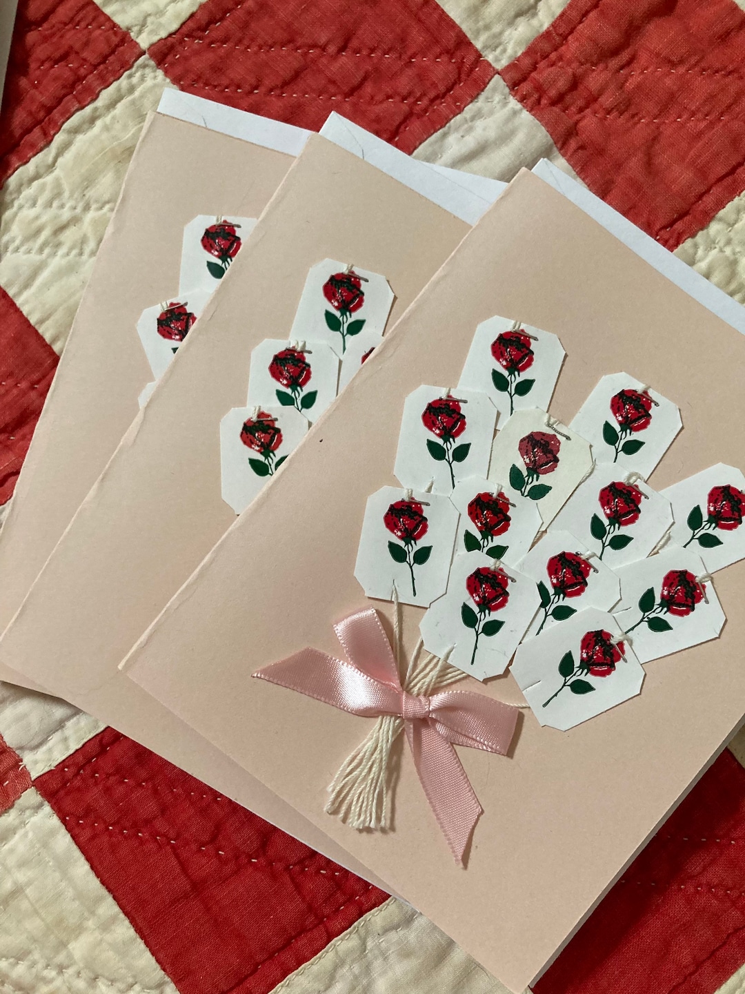 Greeting Card Roses Handmade Red Rose Tea A Dozen Roses Valentine ...