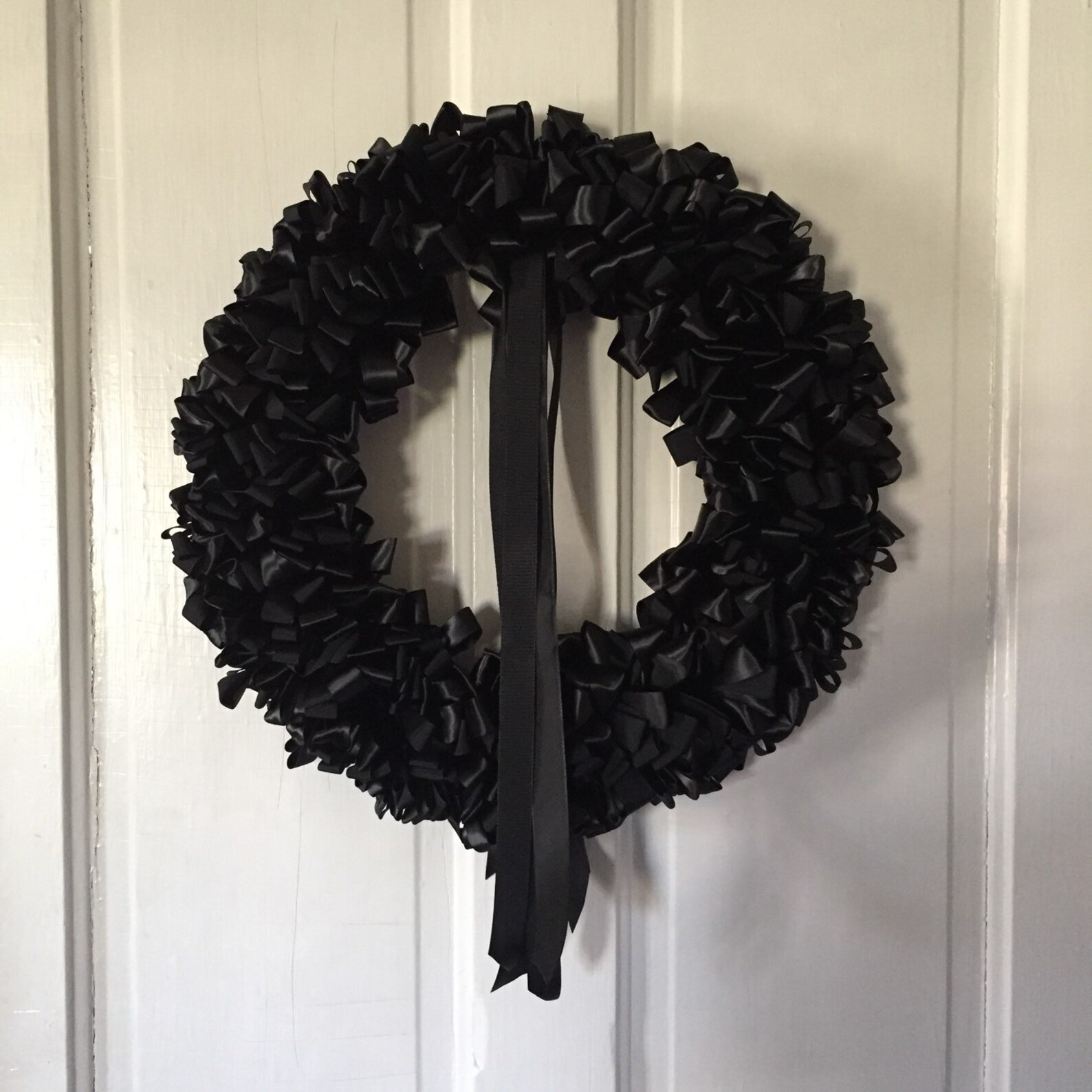 Wreath Pair Mourning Wreath Black Ribbon 18 Inch Sympathy - Etsy