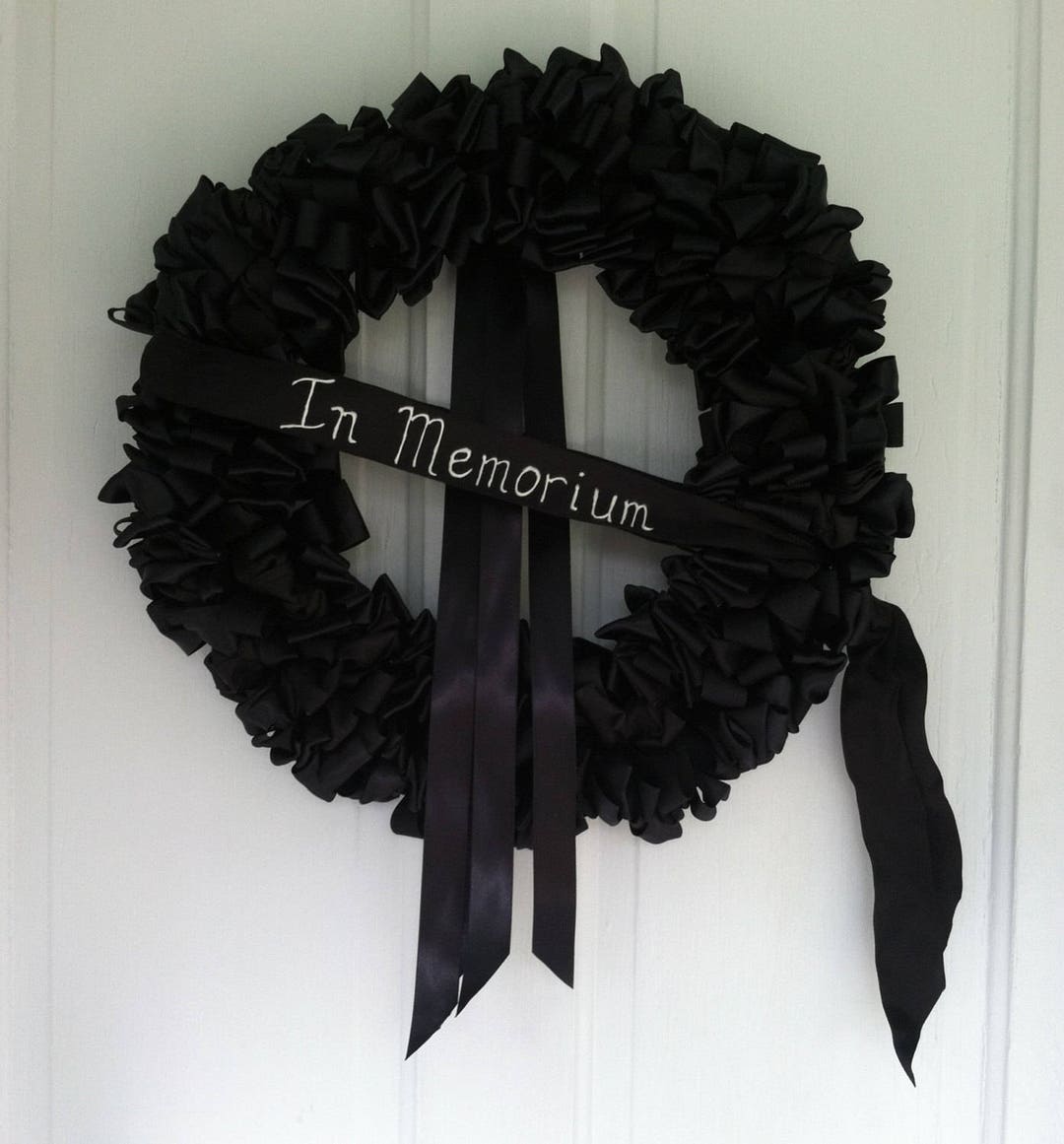 Wreath Mourning Wreath Black Ribbon 18 Inch Sympathy in Remembrance in ...