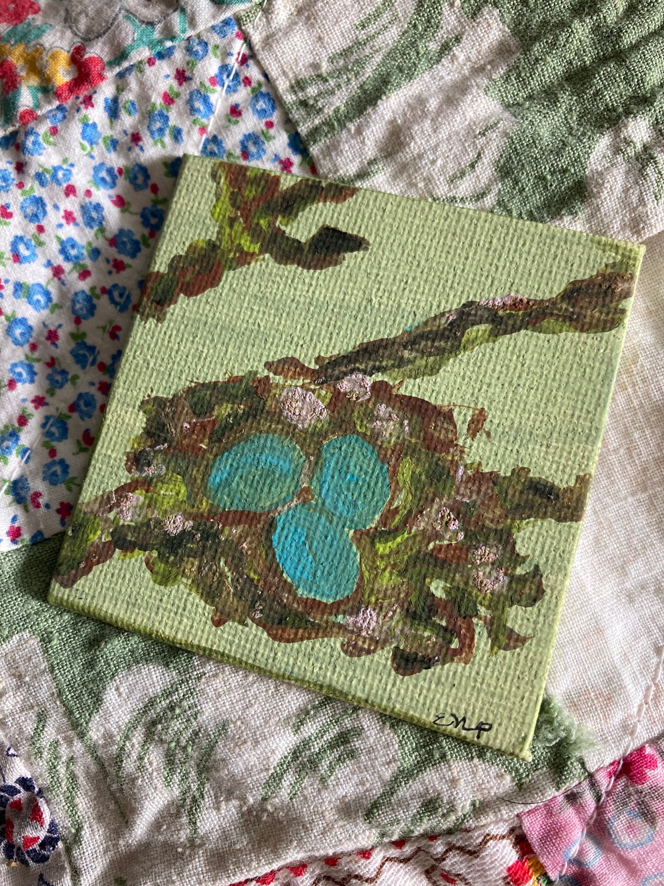 Painting Lavender Plant Painting Acrylic Art Tiny Art Blue Lavender ...