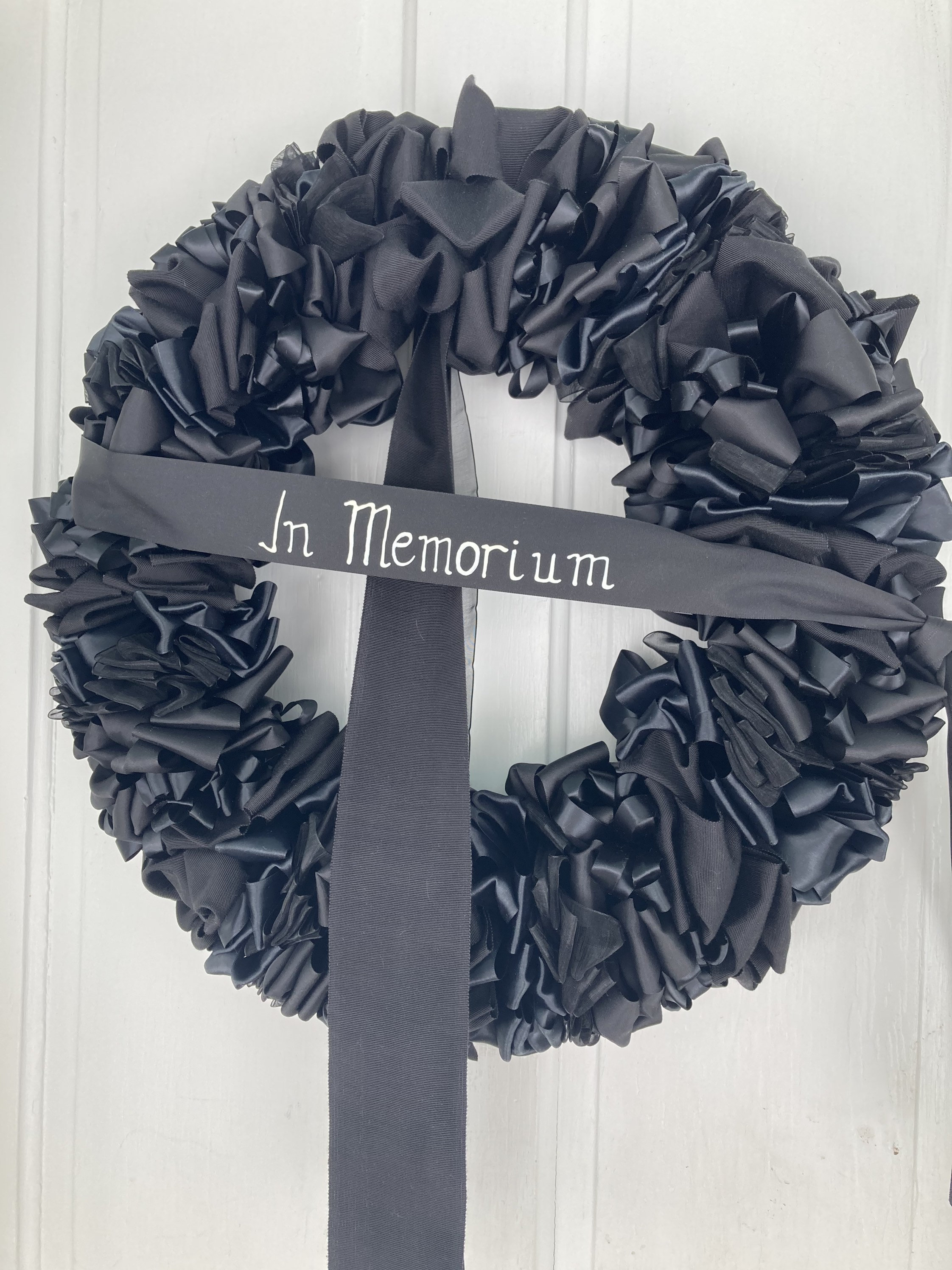 Wreath Mourning Wreath Black Ribbon 20 inch Wreath In Memoriam | Etsy