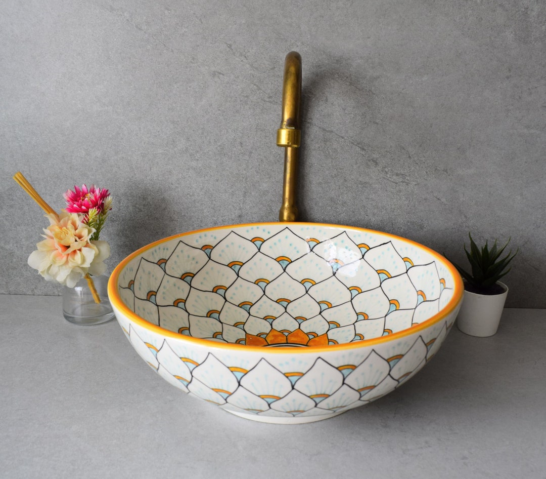100% Handmade Ceramic Bathroom Sink, Etsy, Sink Basin, Custom Sink ...