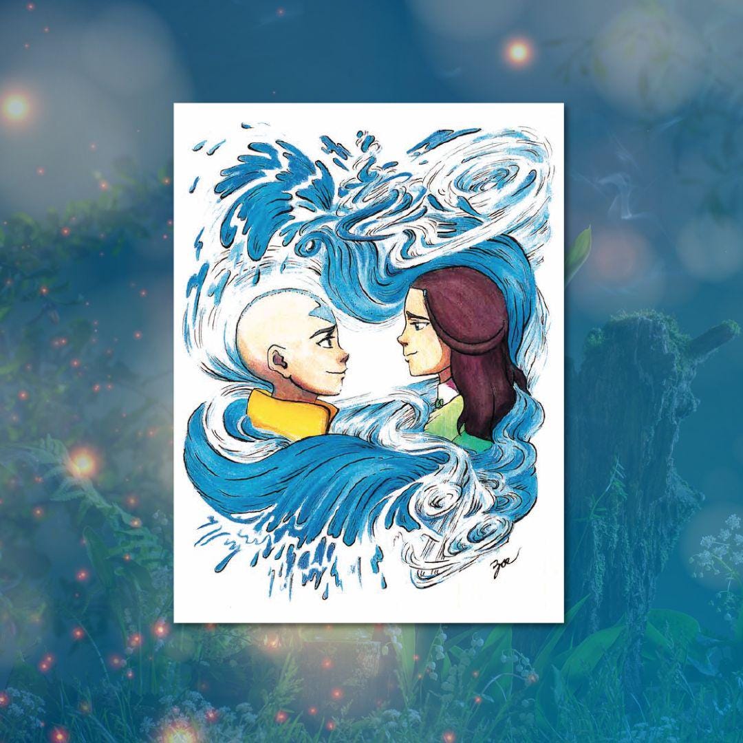 Water and Air Aang and Katara Waterbending Airbending Avatar the Last ...