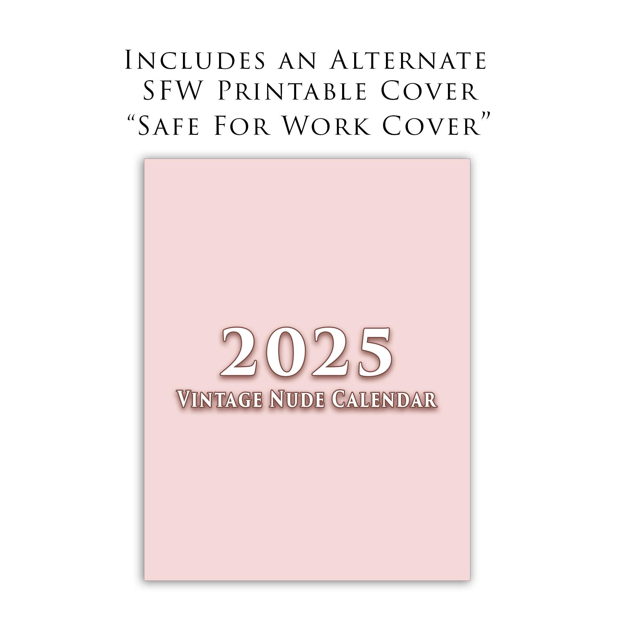 Vintage Nude Calendar 2025 A4 And Letter 8 5 X 11 Printable Calendar
