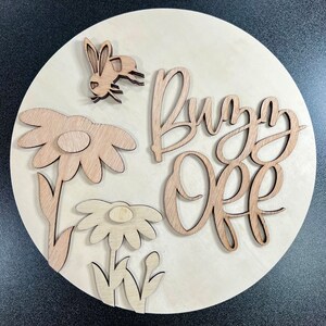 U-PAINT • Buzz off • Ready to Finish DIY Wood Round Sign - Etsy