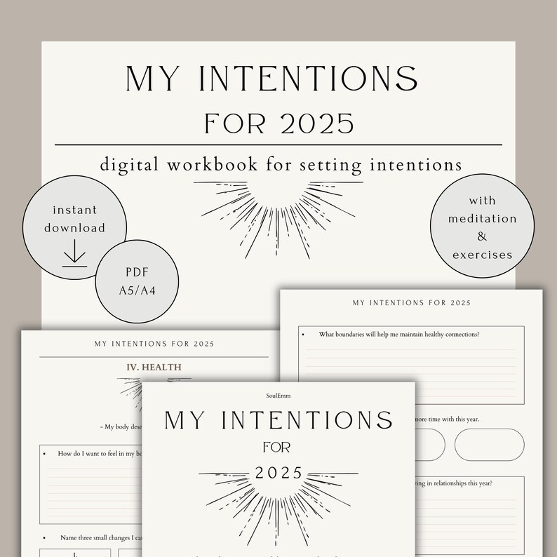 My Intentions for 2025, New Year Journal, New Year Resolutions ...