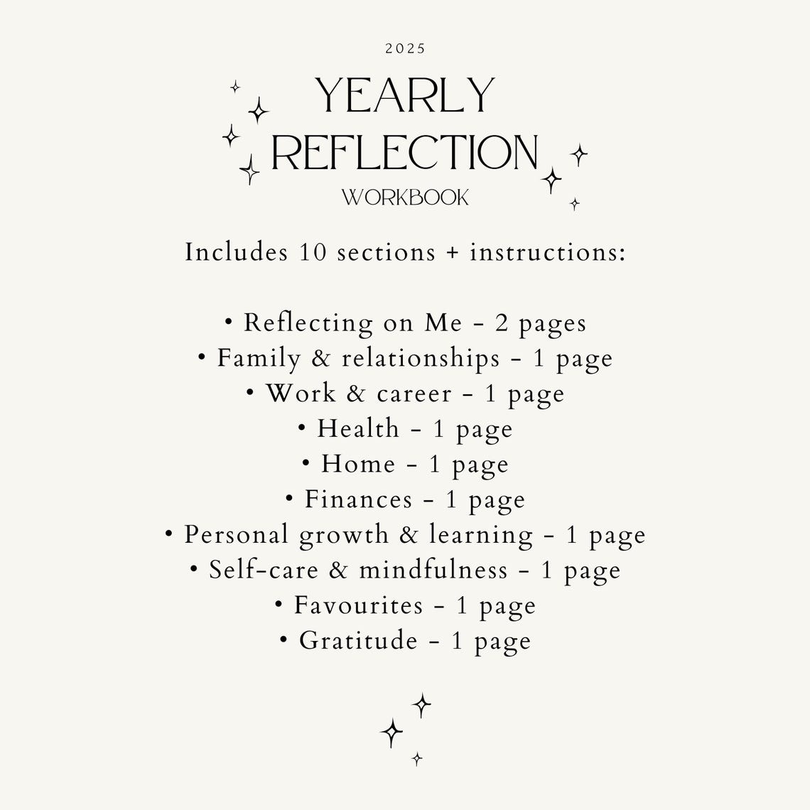 2025 Yearly Reflection, Review Workbook (PDF), End of the Year Review ...