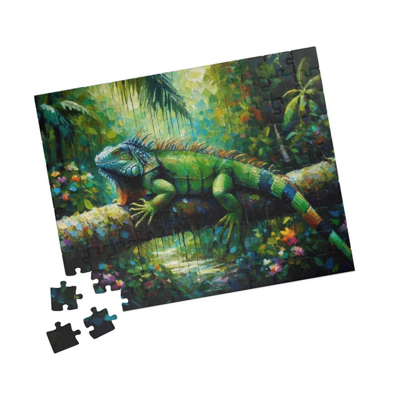 Iguana Puzzle Iguana Jigsaw Puzzle Reptile Puzzle 100 Piece, 250, 500 ...