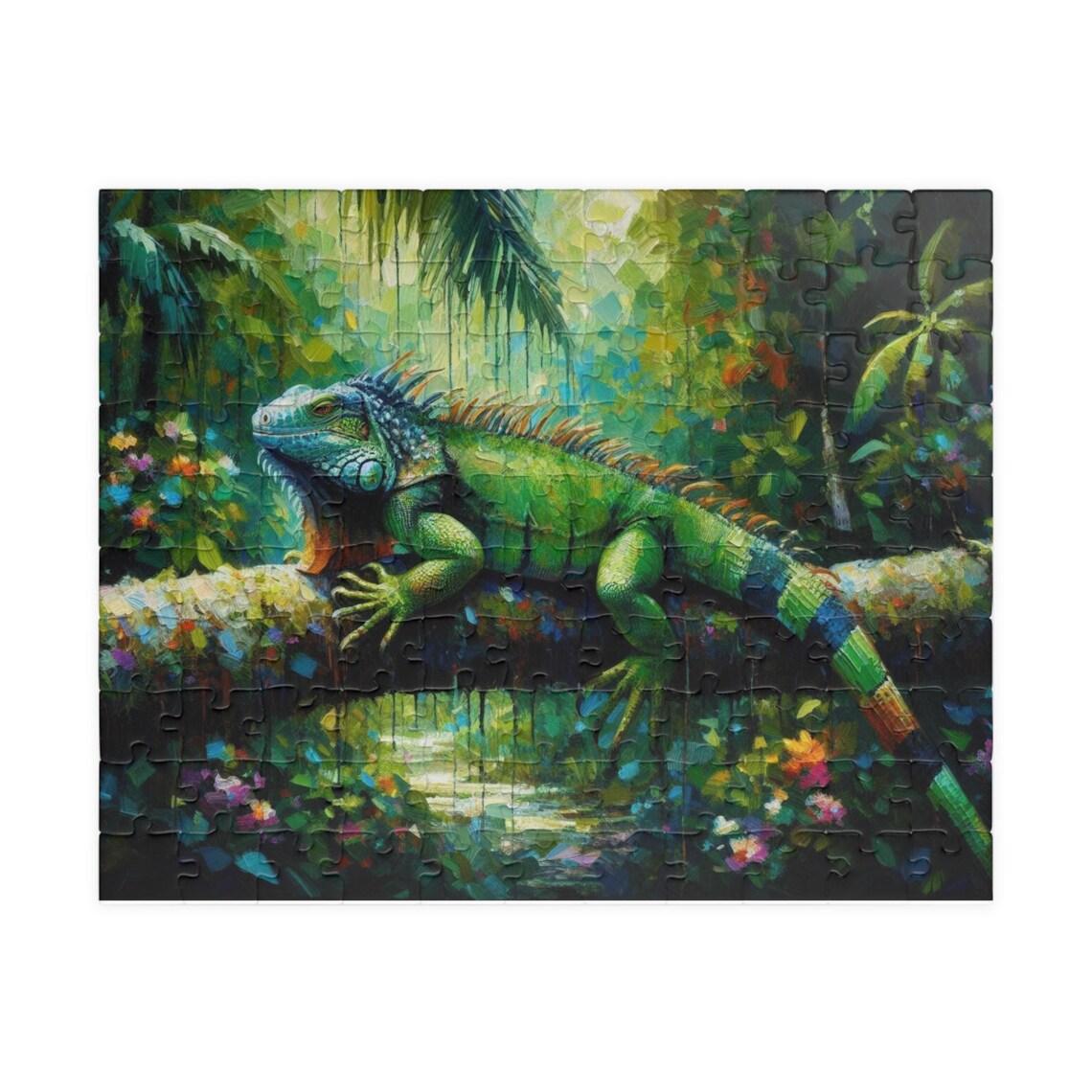 Iguana Puzzle Iguana Jigsaw Puzzle Reptile Puzzle 100 Piece, 250, 500 ...